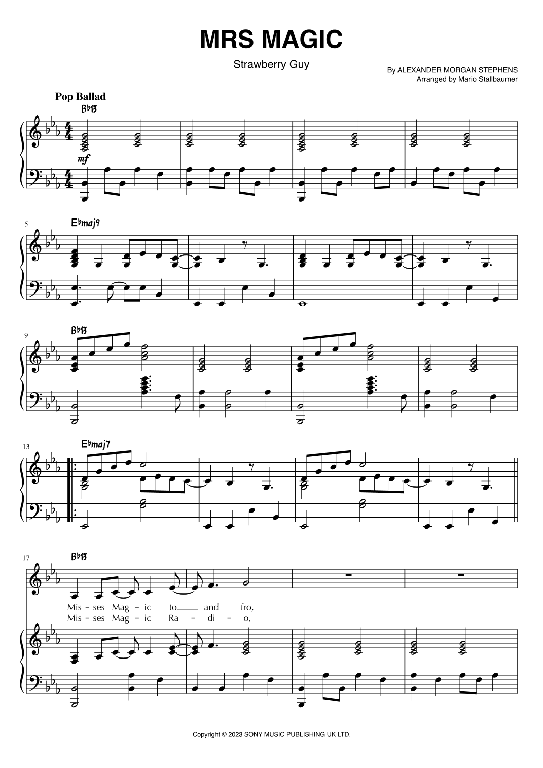 Mrs Magic (arr. Mario Stallbaumer) by Alexander Morgan Stephens Sheet ...