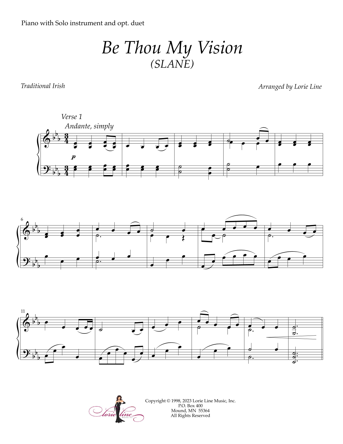 Be Thou My Vision (arr. Lorie Line) by Lorie Line Sheet Music for ...