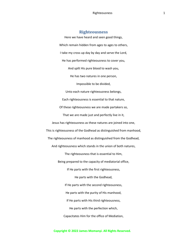 Righteousness Sheet Music | James Momanyi | Lead Sheet / Fake Book