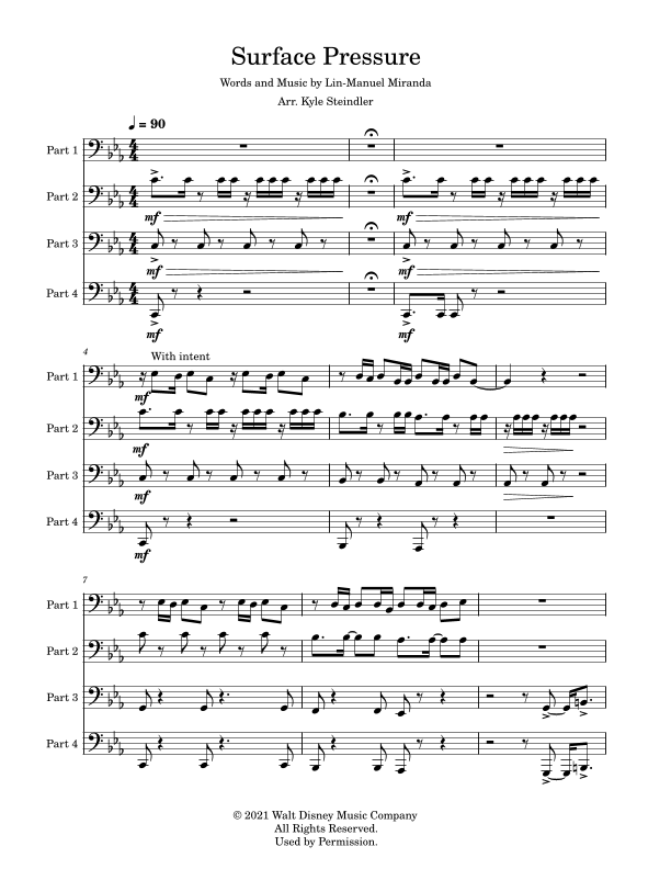 Surface Pressure Sheet Music | Jessica Darrow | Brass Ensemble