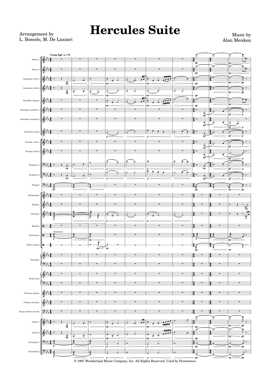 Hercules Main Title (arr. Luca Boscolo, Marco De Lazzari by Alan Menken ...