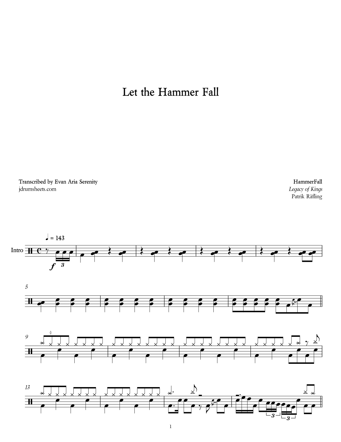 Let The Hammer Fall (arr. Evan Aria Serenity) by Jesper Stroemblad ...