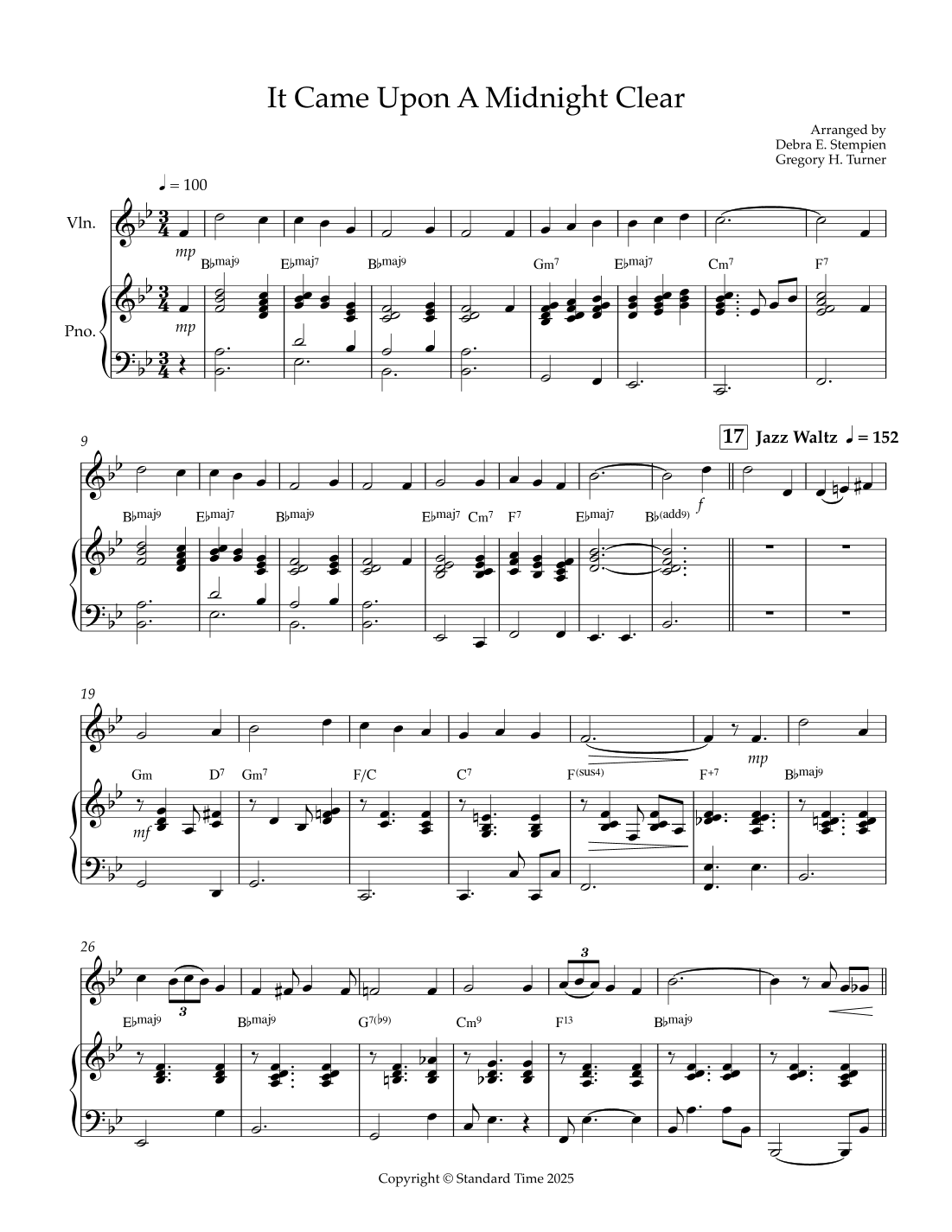 It Came Upon A Midnight Clear (Jazz Waltz) (arr. Debra E. Stempien ...
