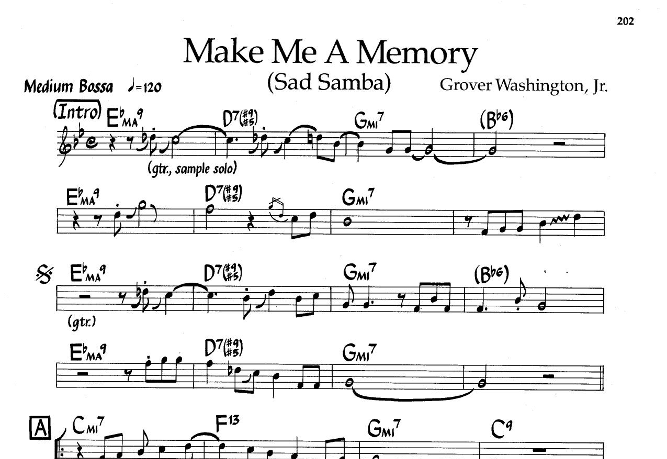 Make Me A Memory - Lead Sheet (arr. Grover Washington, Jr.) by Grover ...