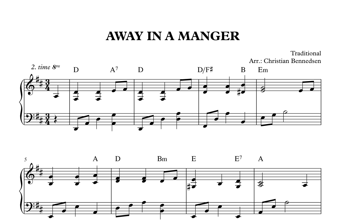 Away In A Manger (arr. Christian Bennedsen) by Christian Bennedsen ...