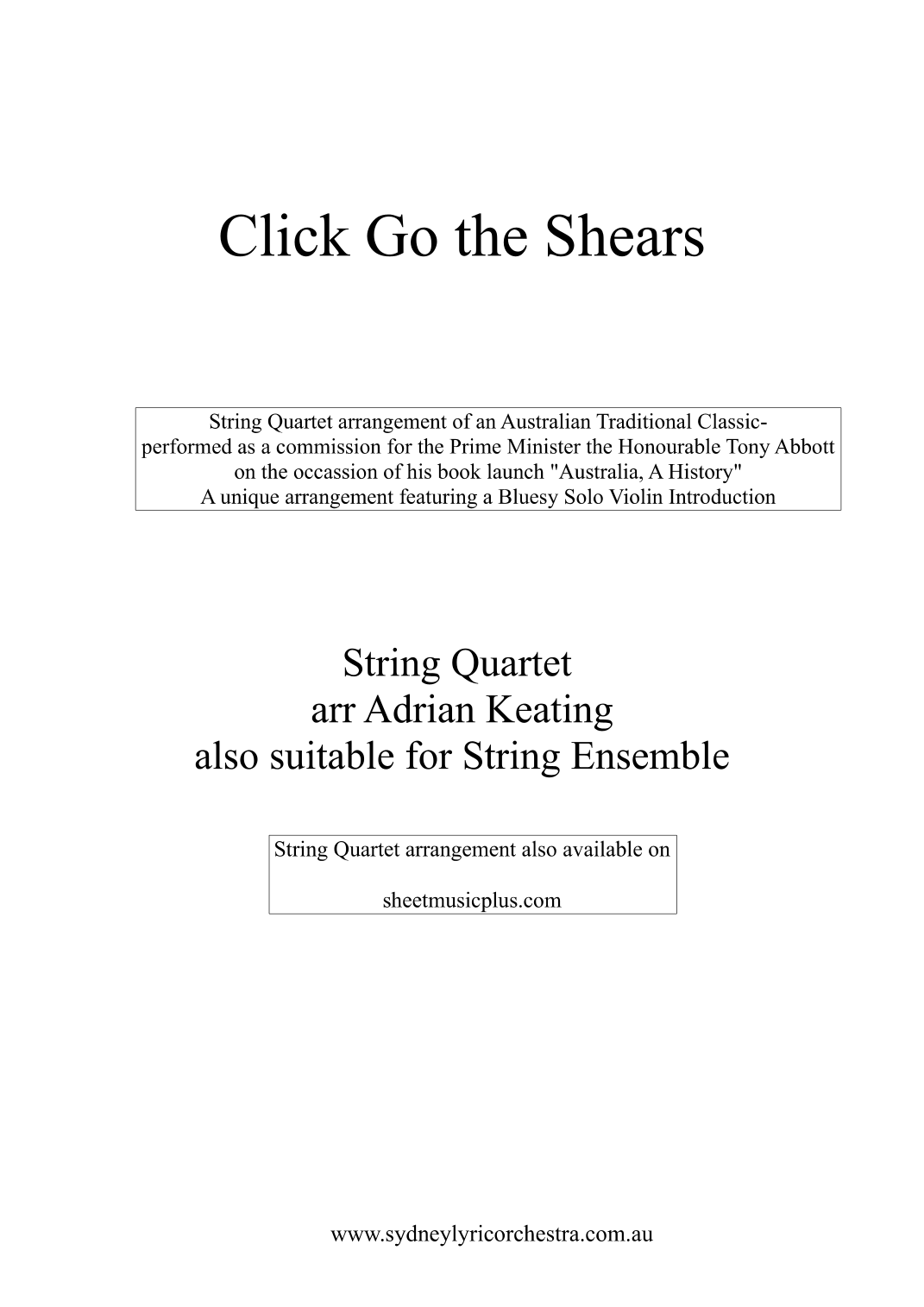 Click Go The Shears (arr. Adrian Keating) by Adrian Keating Sheet Music ...