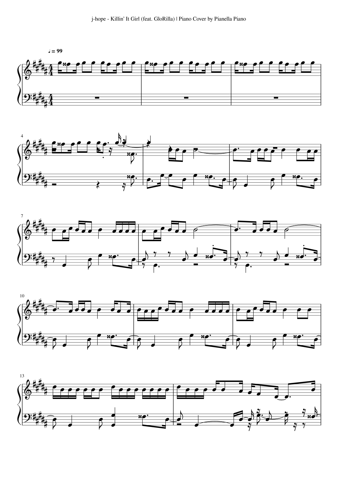 Killin' It Girl (arr. JohnHenry) by Blake Slatkin Sheet Music for Piano ...