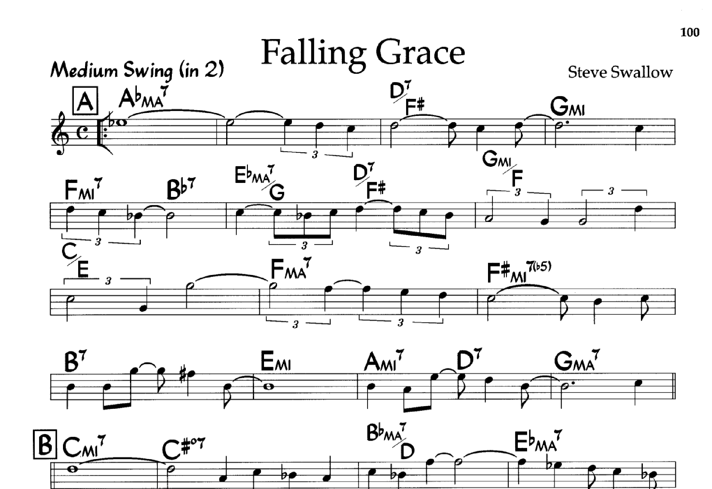 Falling Grace - Lead Sheet (arr. Steve Swallow) by Steve Swallow Sheet Music for Lead Sheet ...