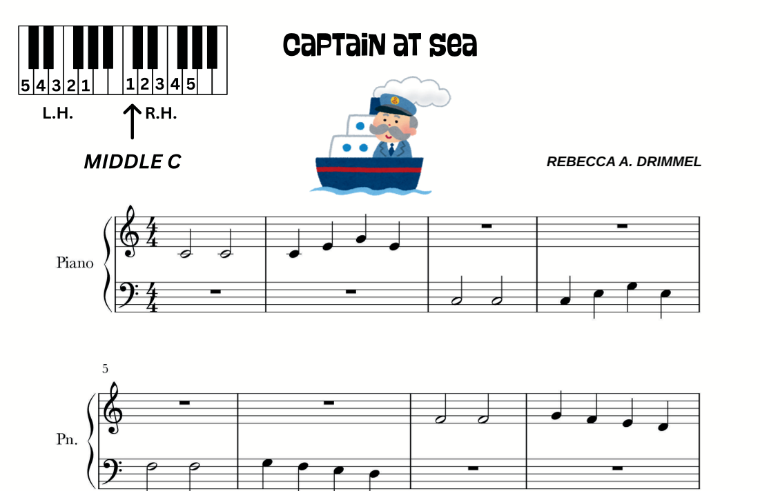Captain at sea by Rebecca A. Drimmel Sheet Music for Easy Piano at ...