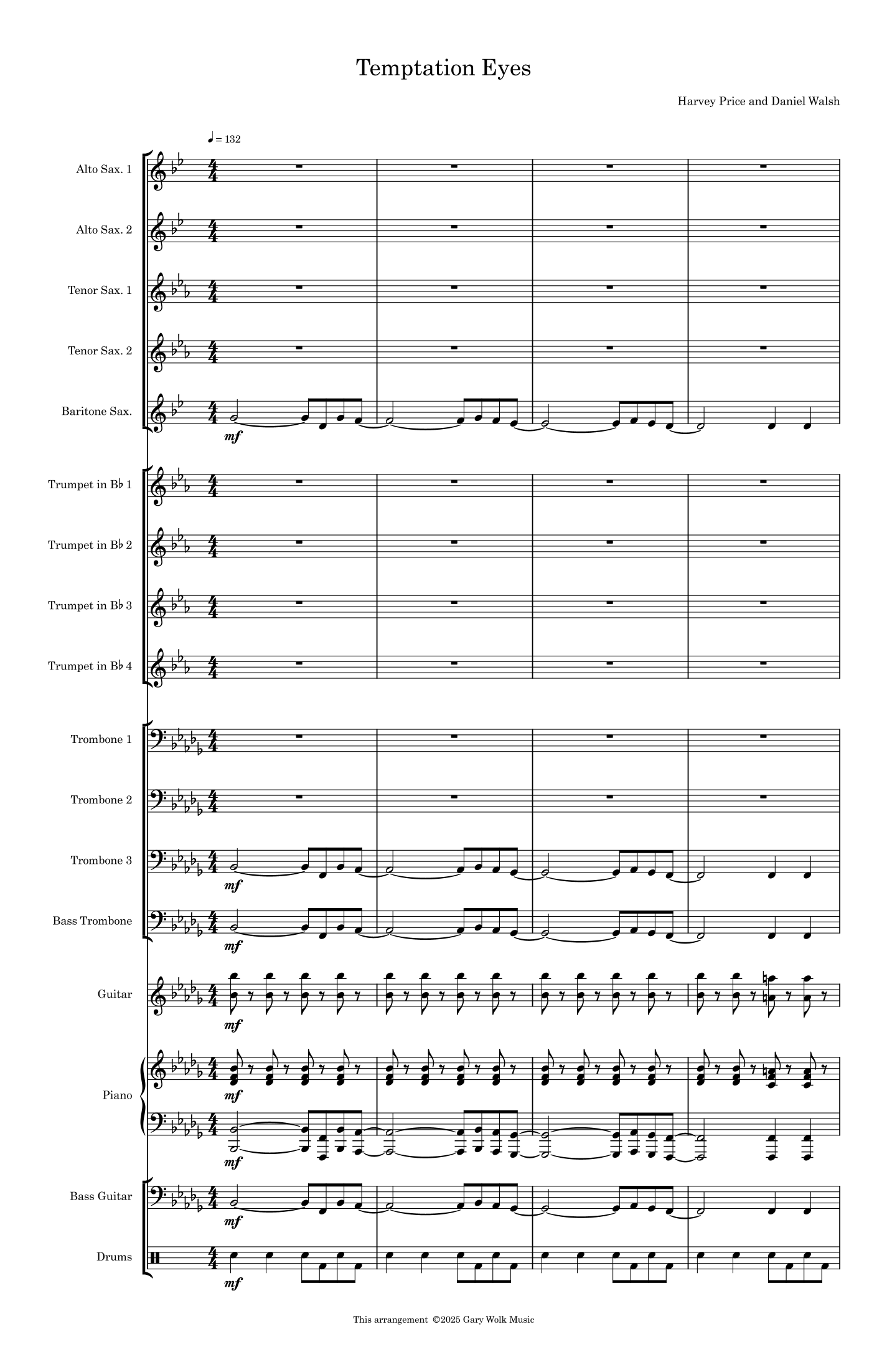 Temptation Eyes (arr. Gary Wolk) by Grassroots Sheet Music for Jazz ...