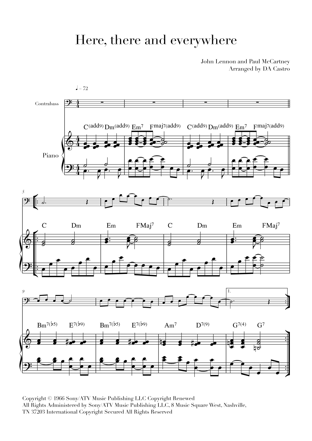 Here, There And Everywhere (arr. DA Castro) by George Benson Sheet ...