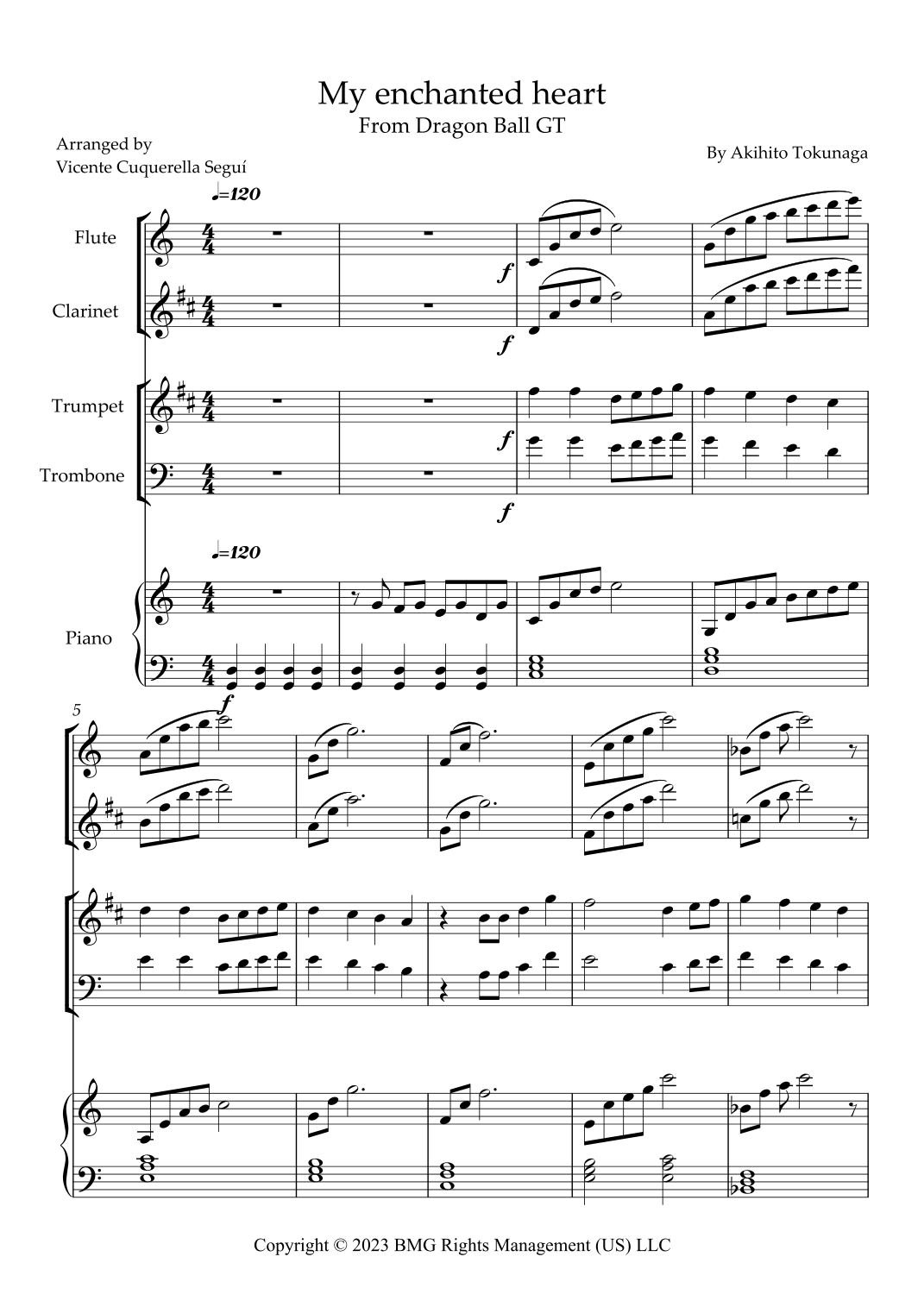 Dragon Ball Gt (arr. Vicente Cuquerella Seguí) by Akihito Tokunaga ...