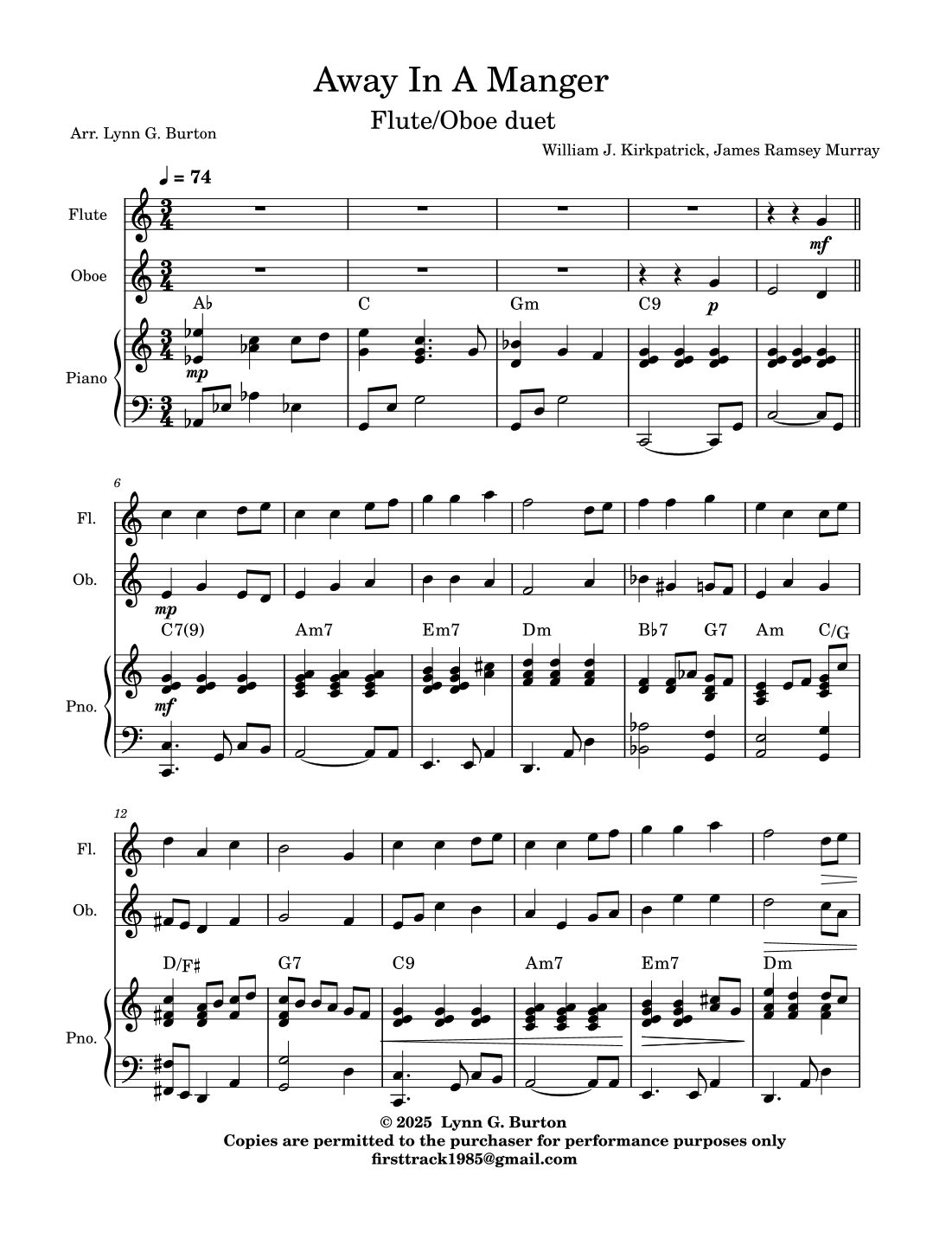 Away In A Manger (arr. Lynn G. Burton) by William J. Kirkpatrick, James ...