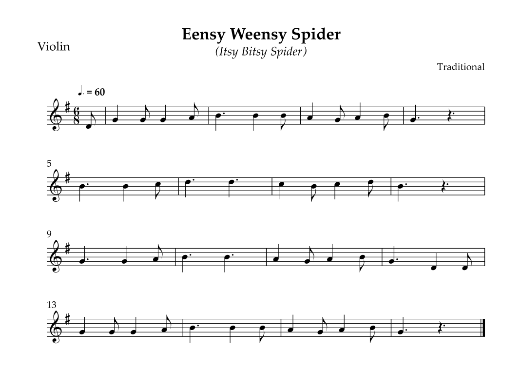 Eensy Weensy Spider (Itsy Bitsy Spider) (arr. Wesley S. SIlva by ...