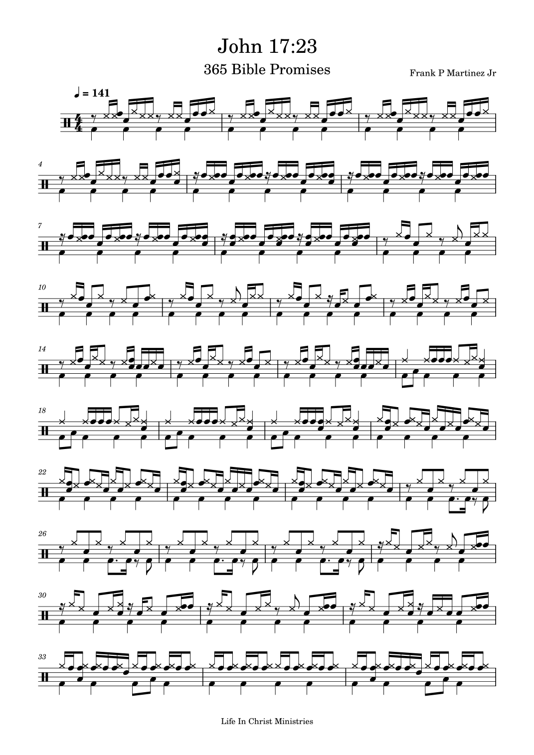 John 17:23 Sheet Music | Frank P Martinez Jr | Drums