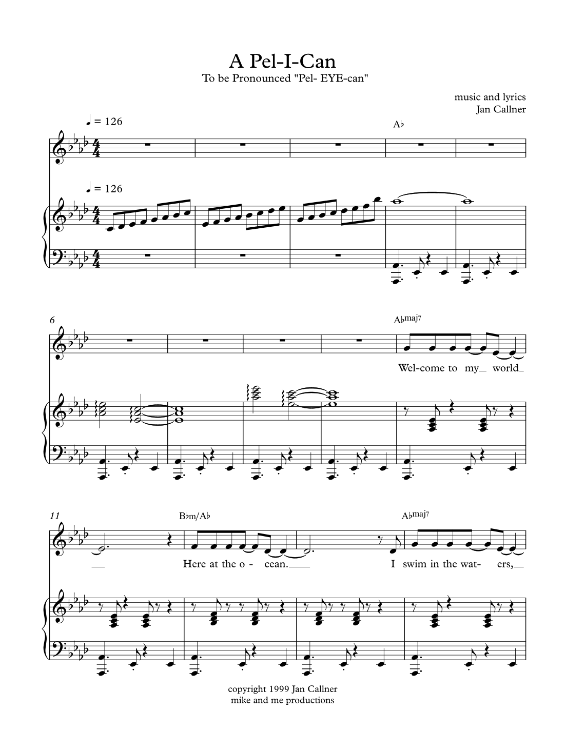 The Magic Fish par Jan Callner Partitions pour Piano, chant & accords ...