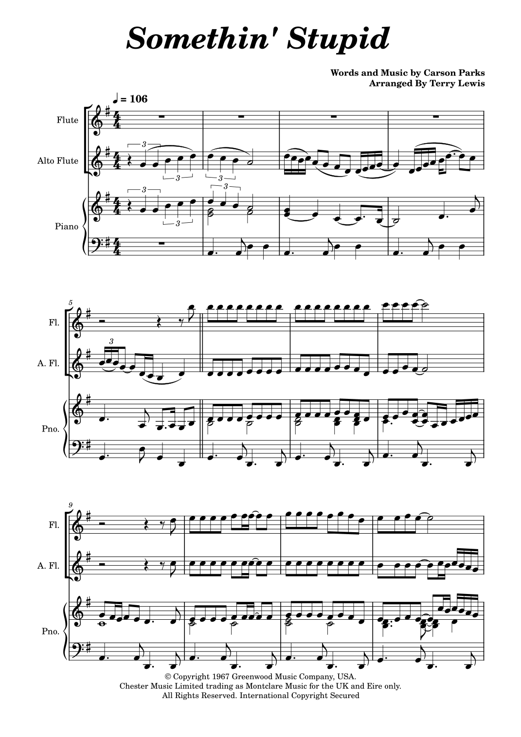 Somethin' Stupid (arr. Terry Lewis) by Frank Sinatra Sheet Music for ...
