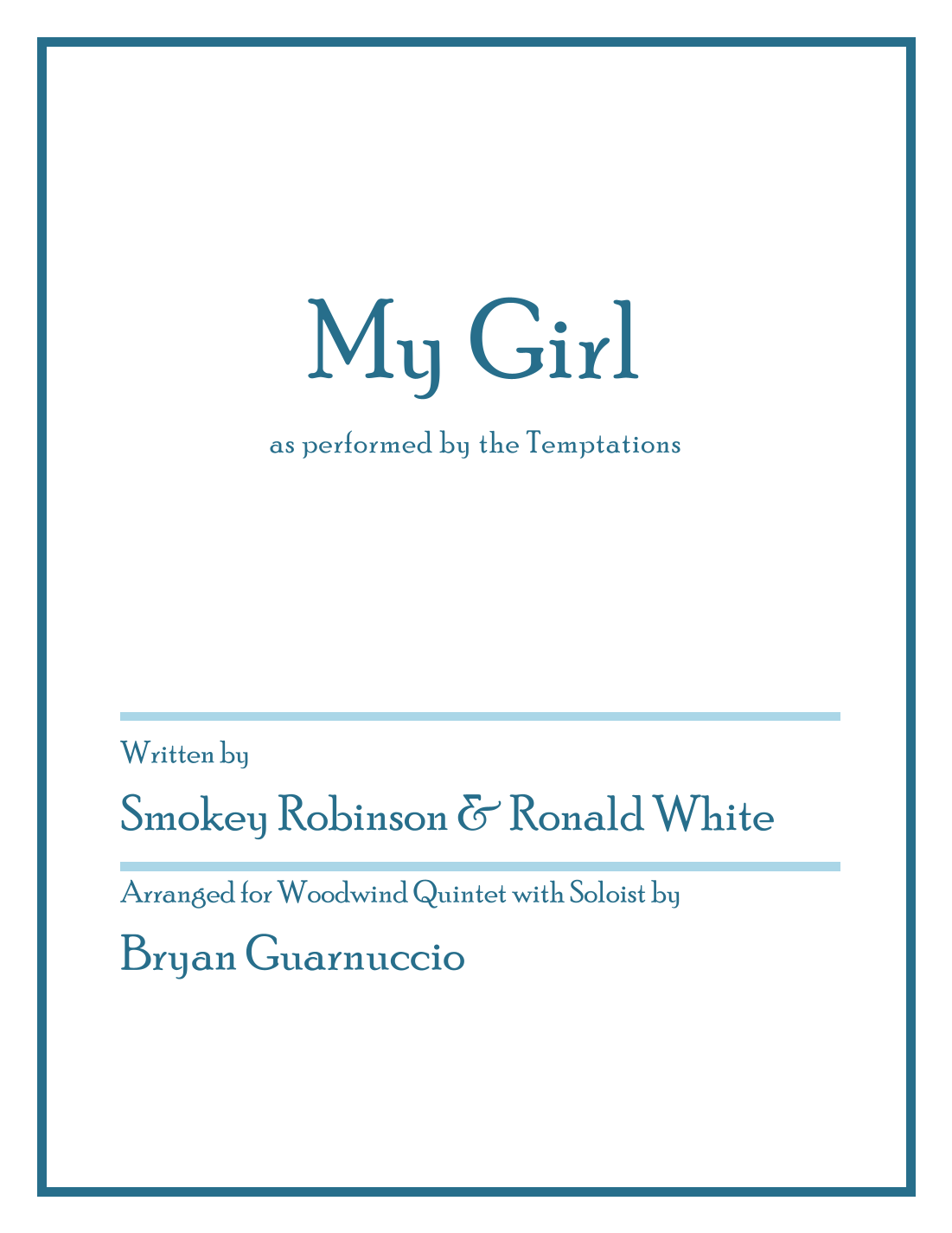 My Guy My Girl (arr. Bryan Guarnuccio) by Ronald White Sheet Music for ...