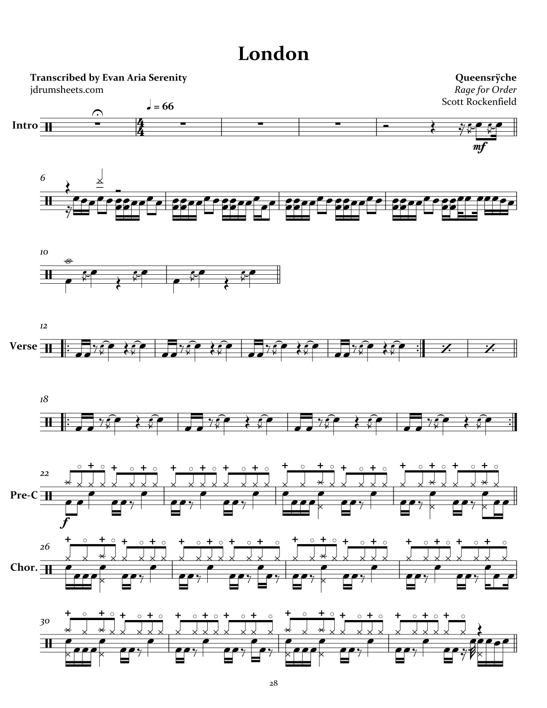 London (arr. Evan Aria Serenity) by Christopher De Garmo Sheet Music ...