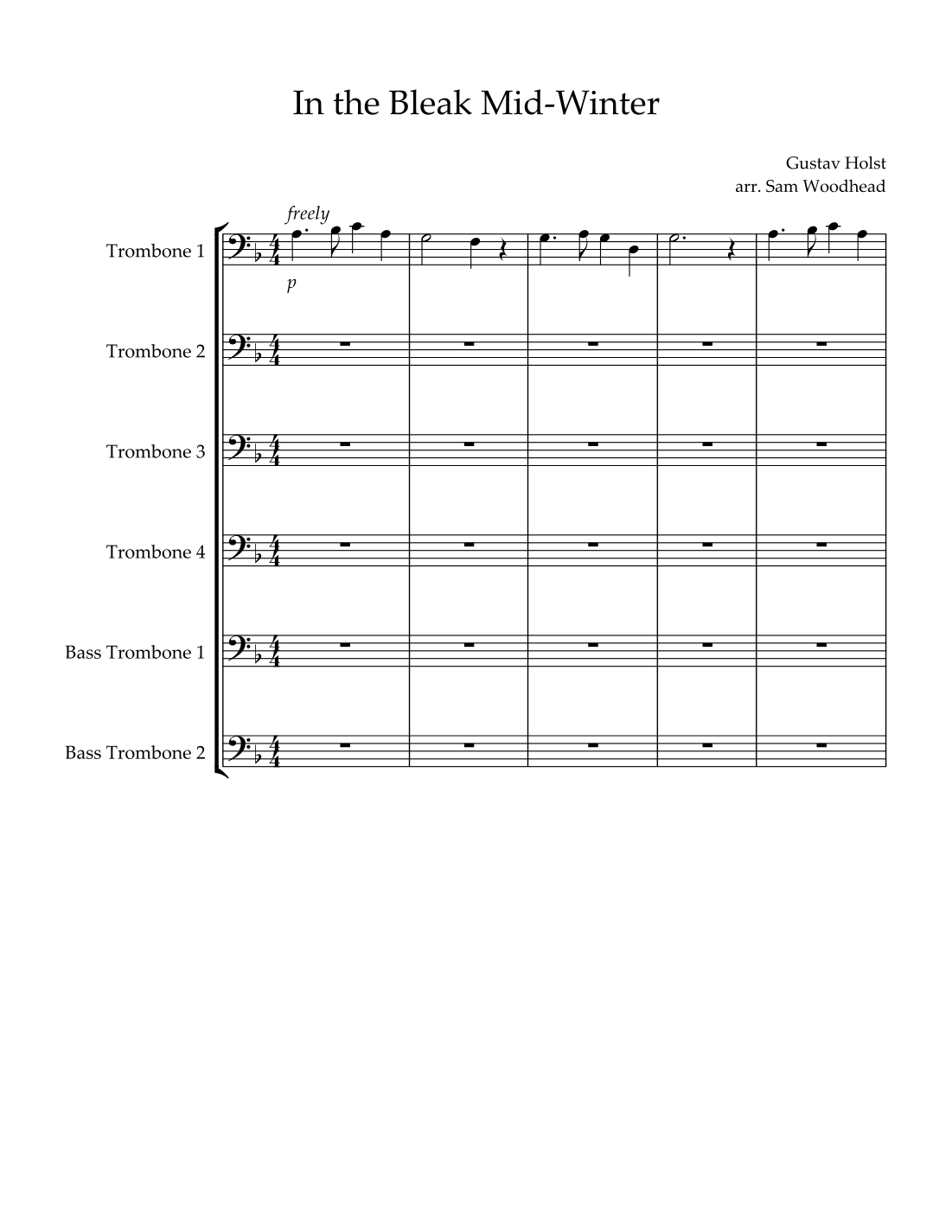 In the Bleak Mid-Winter (arr. Sam Woodhead) von Sam Woodhead Noten zum ...