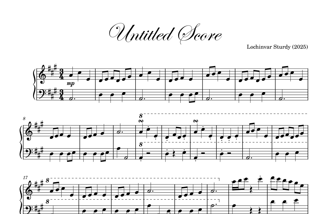 Untitled Score by Lochinvar Sturdy Sheet Music for Piano Solo at Sheet ...