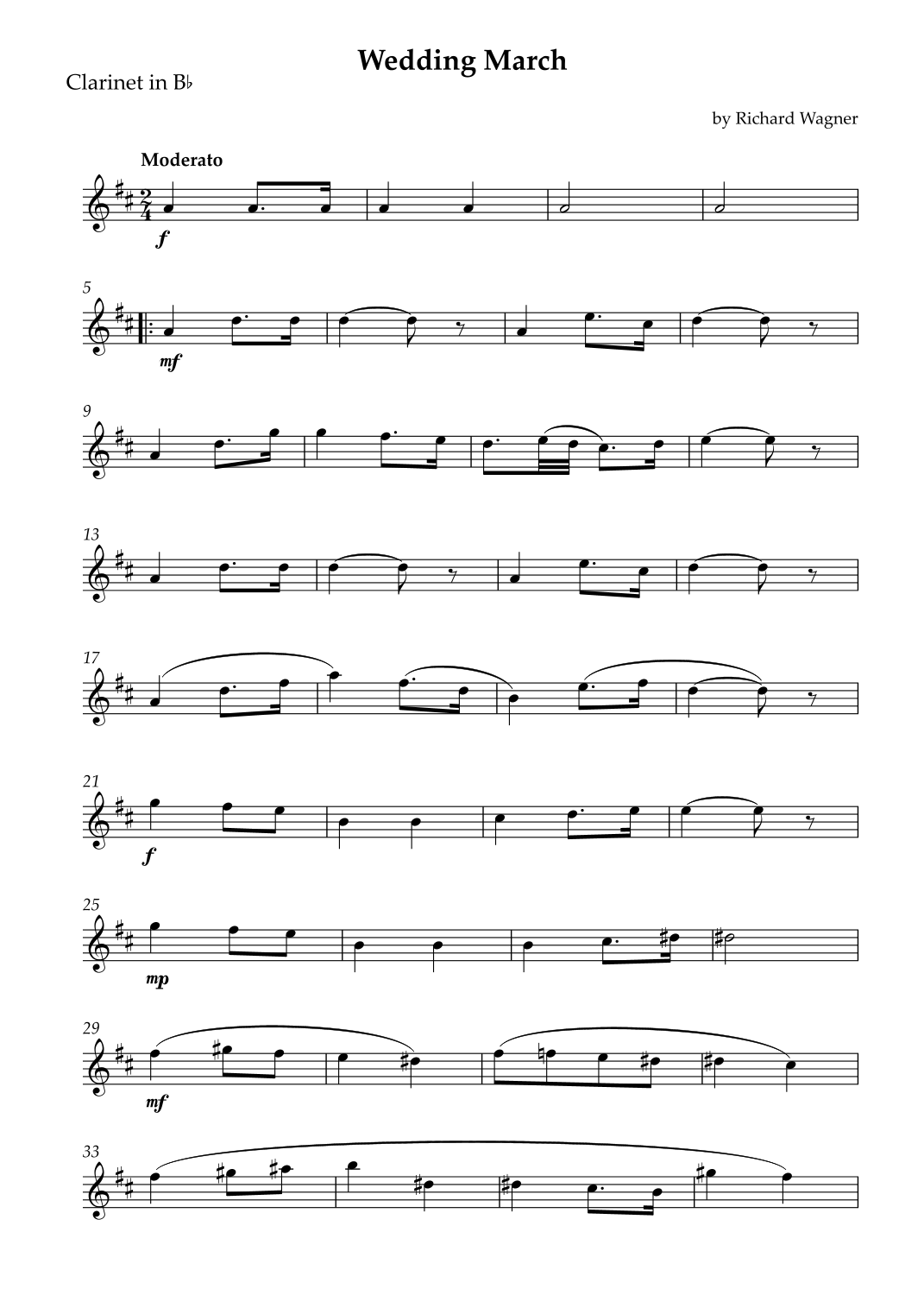 Wedding March (arr. Wesley S. SIlva) by Richard Wagner Sheet Music for ...