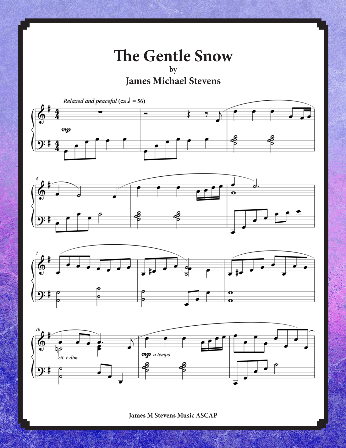 The Gentle Snow by James Michael Stevens Sheet Music for Piano Solo at ...
