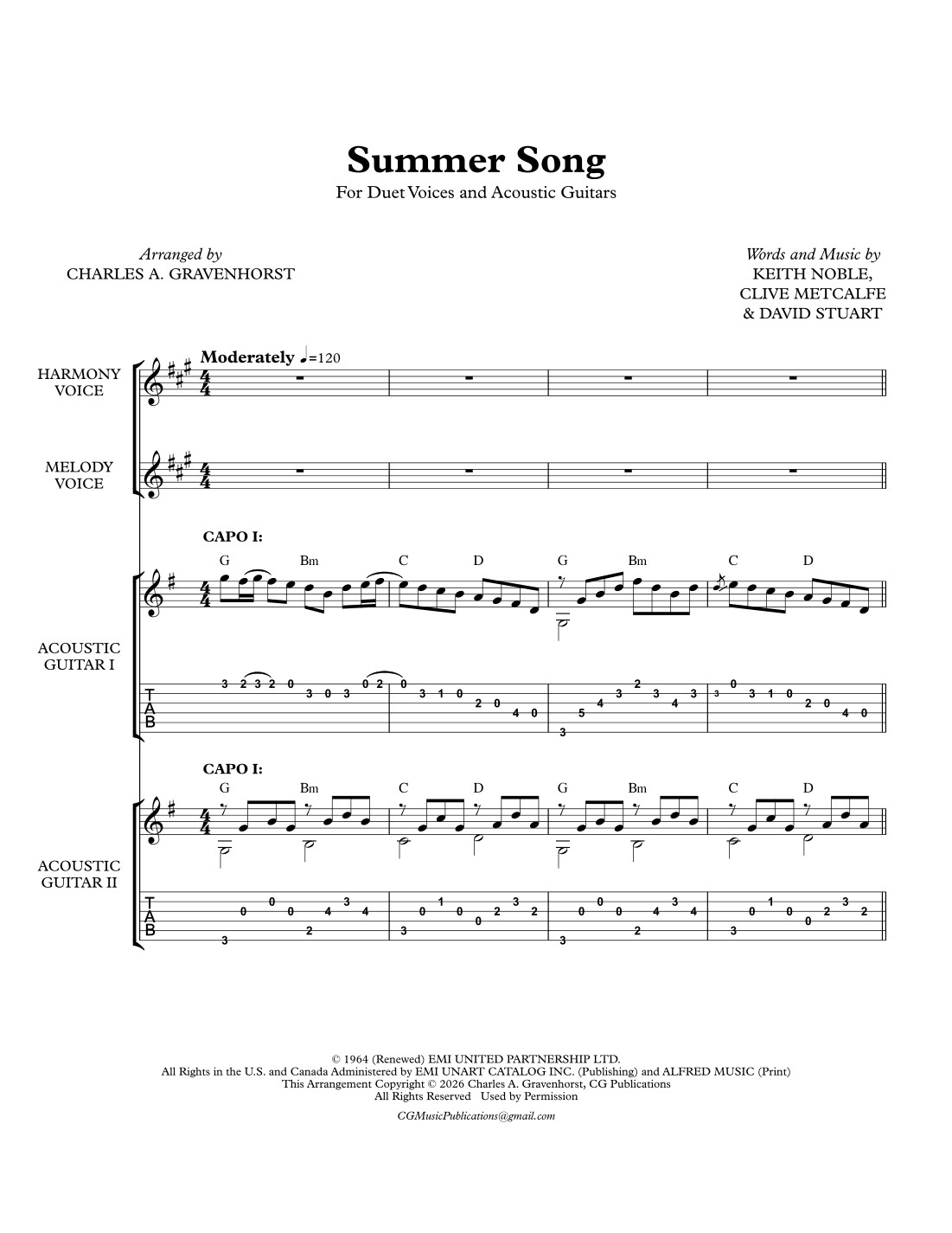 A Summer Song (arr. Charles A. Gravenhorst) by David Lanz Sheet Music ...