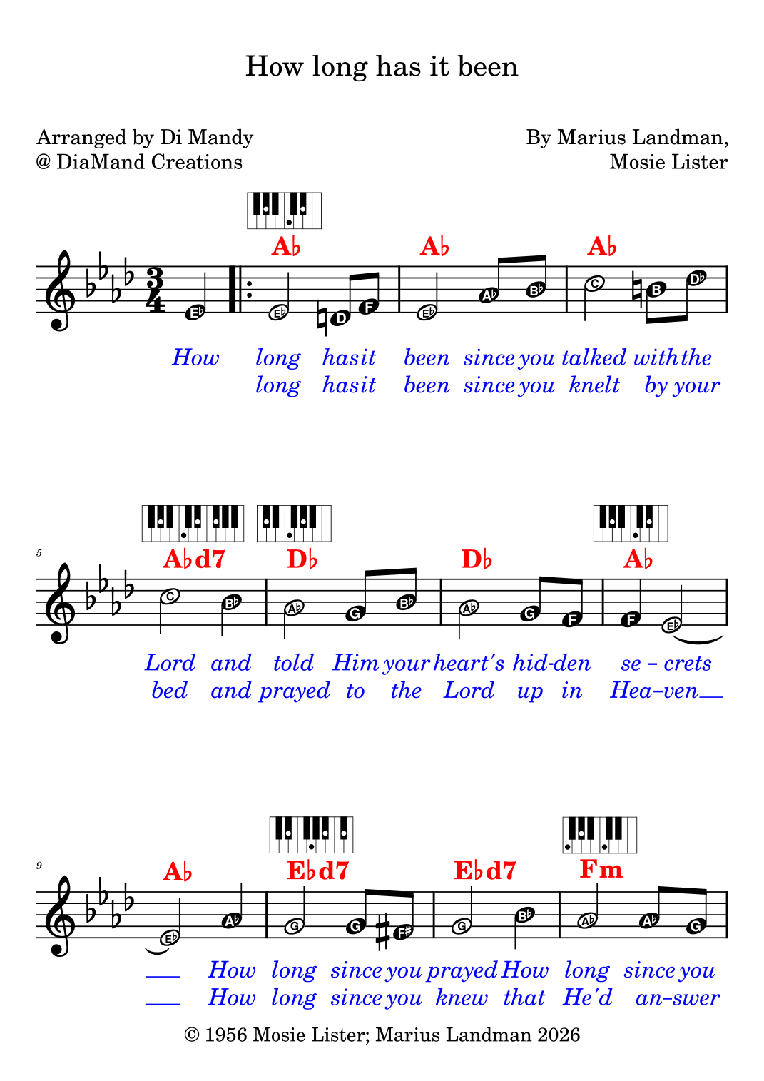 How long has it been (since you talked with the Lord) (arr. Dianne ...