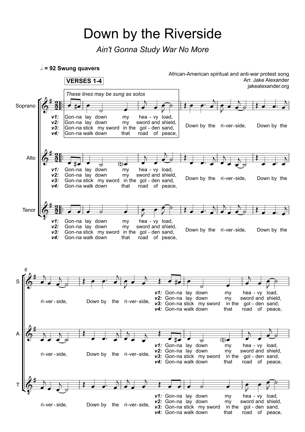 Down by the Riverside - SAT a cappella (arr. Jake Alexander) von The ...