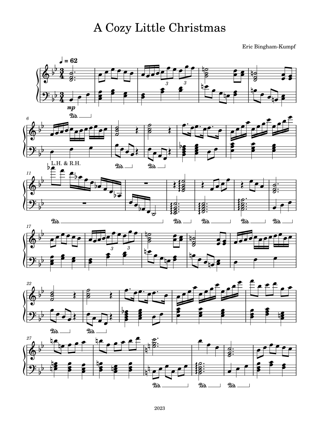 A Cozy Little Christmas by Eric Bingham-Kumpf Sheet Music for Piano ...