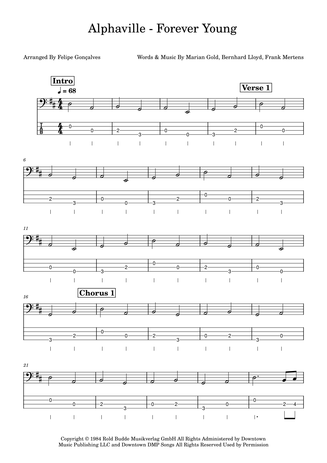 Forever Young (arr. Felipe Gonçalves) by David Guetta, Alphaville & Ava ...