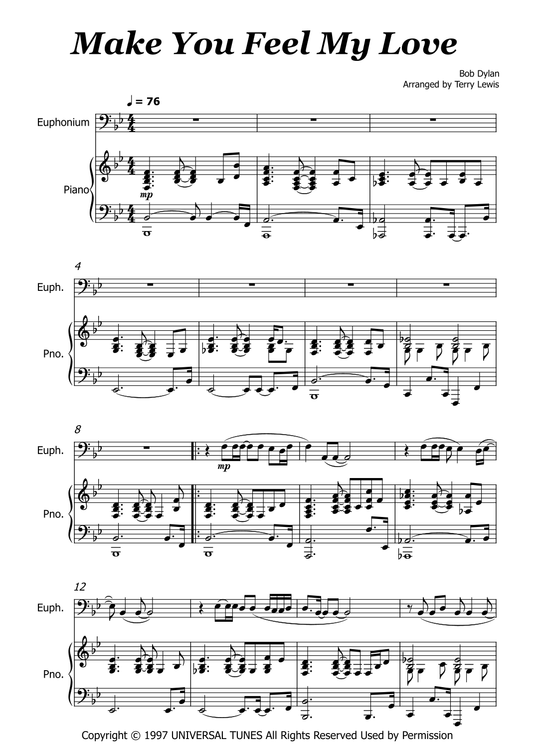 Make You Feel My Love (arr. Terry Lewis) by Adele Sheet Music for ...