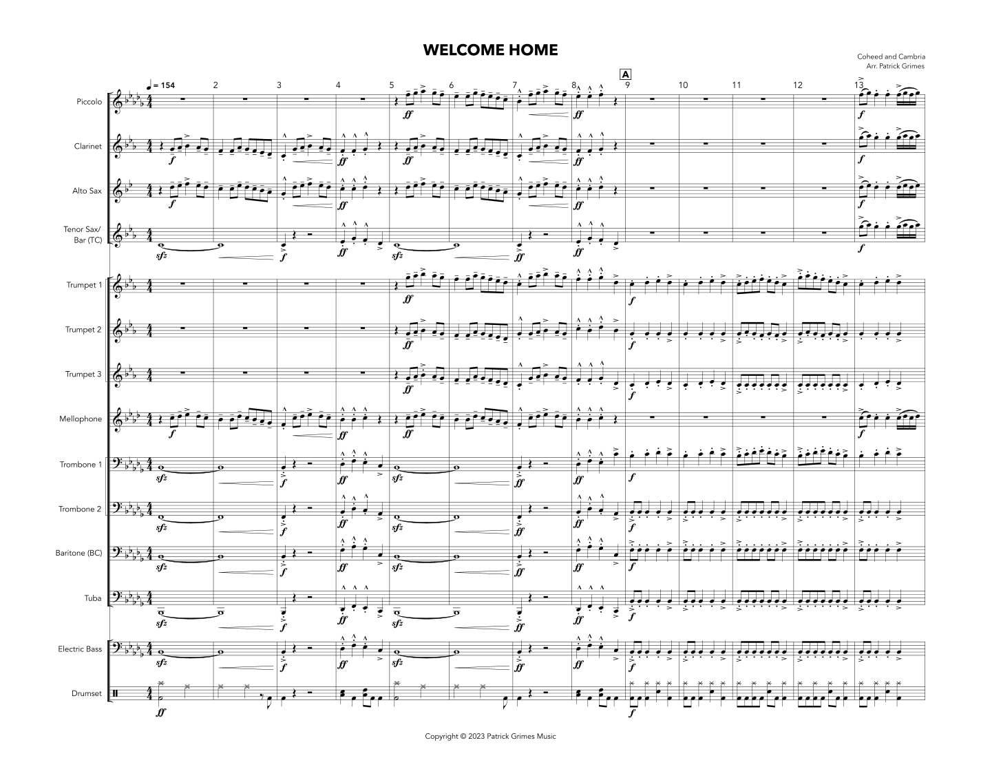 Welcome Home (arr. Patrick Grimes) by Coheed And Cambria Sheet Music ...