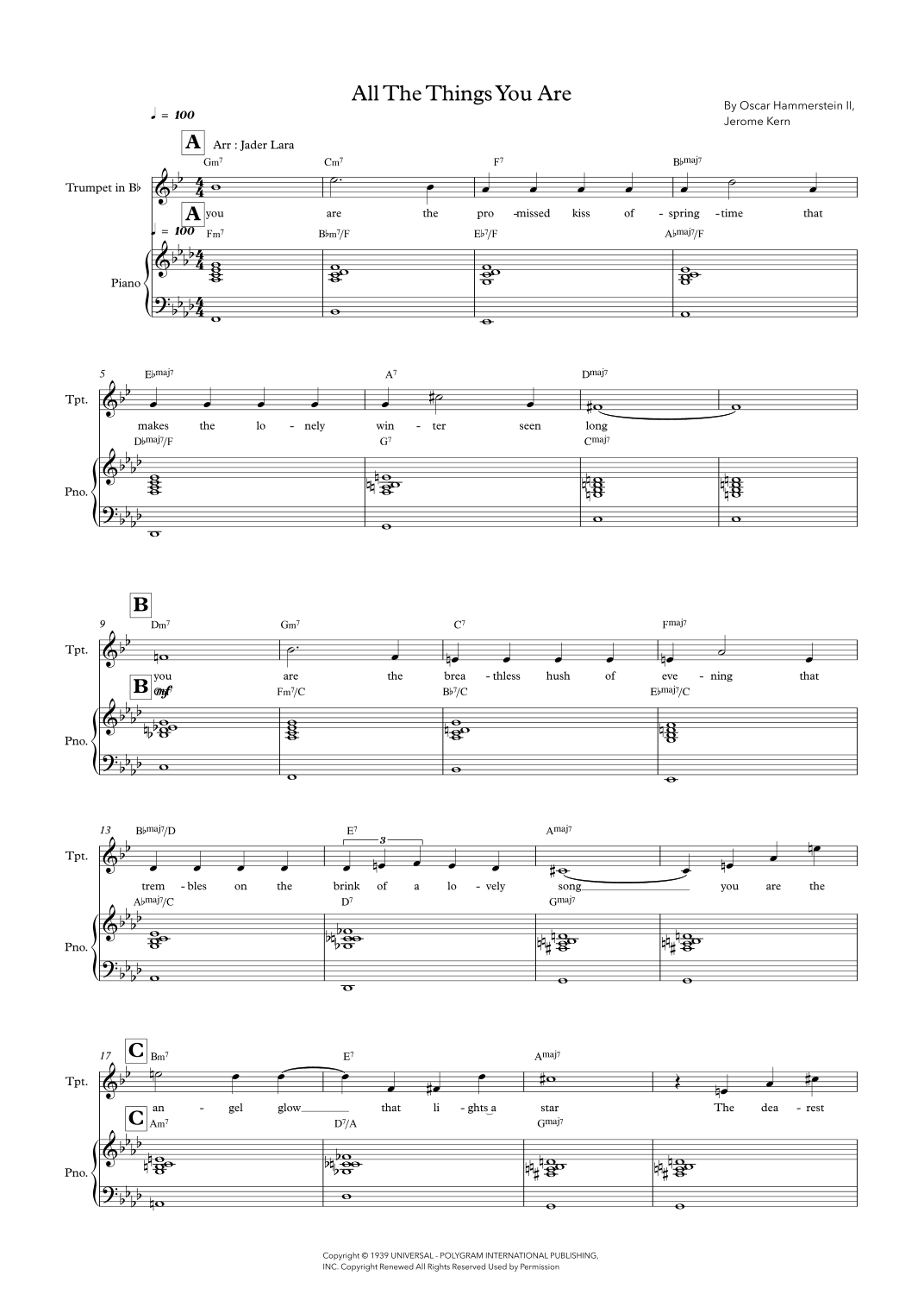 All The Things You Are (arr. Jader Lara) par Jack Leonard with Tommy ...