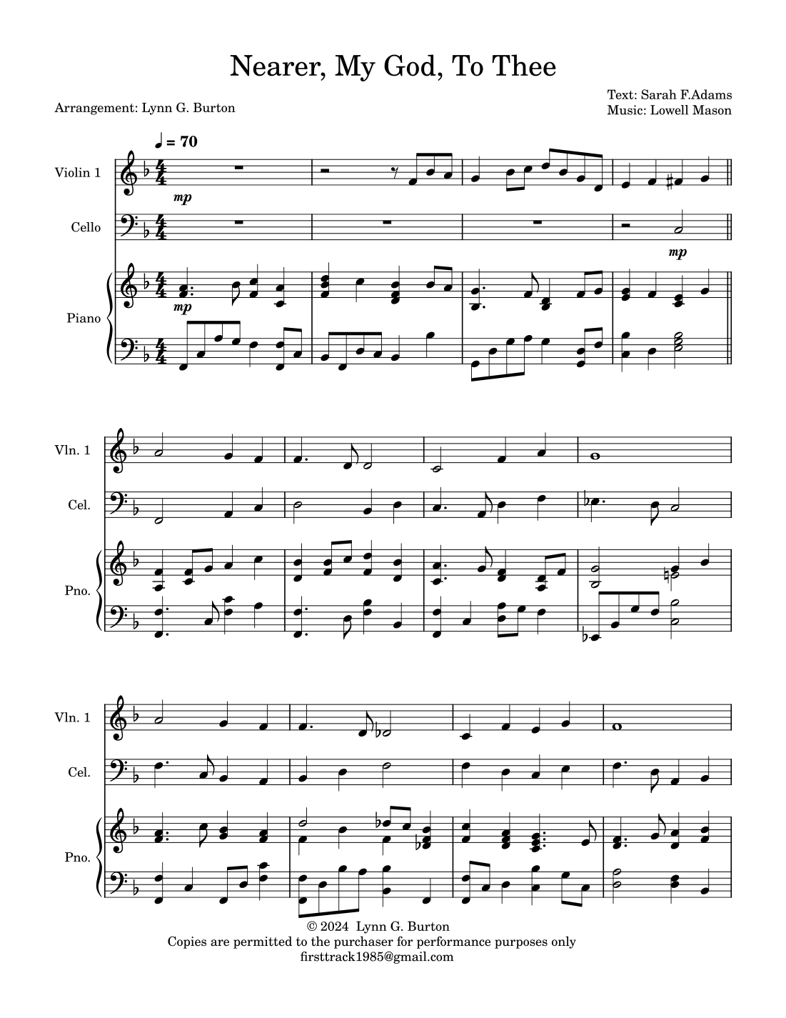 Nearer, My God, To Thee (arr. Lynn G. Burton) by Sarah F. Adams, Lowell ...