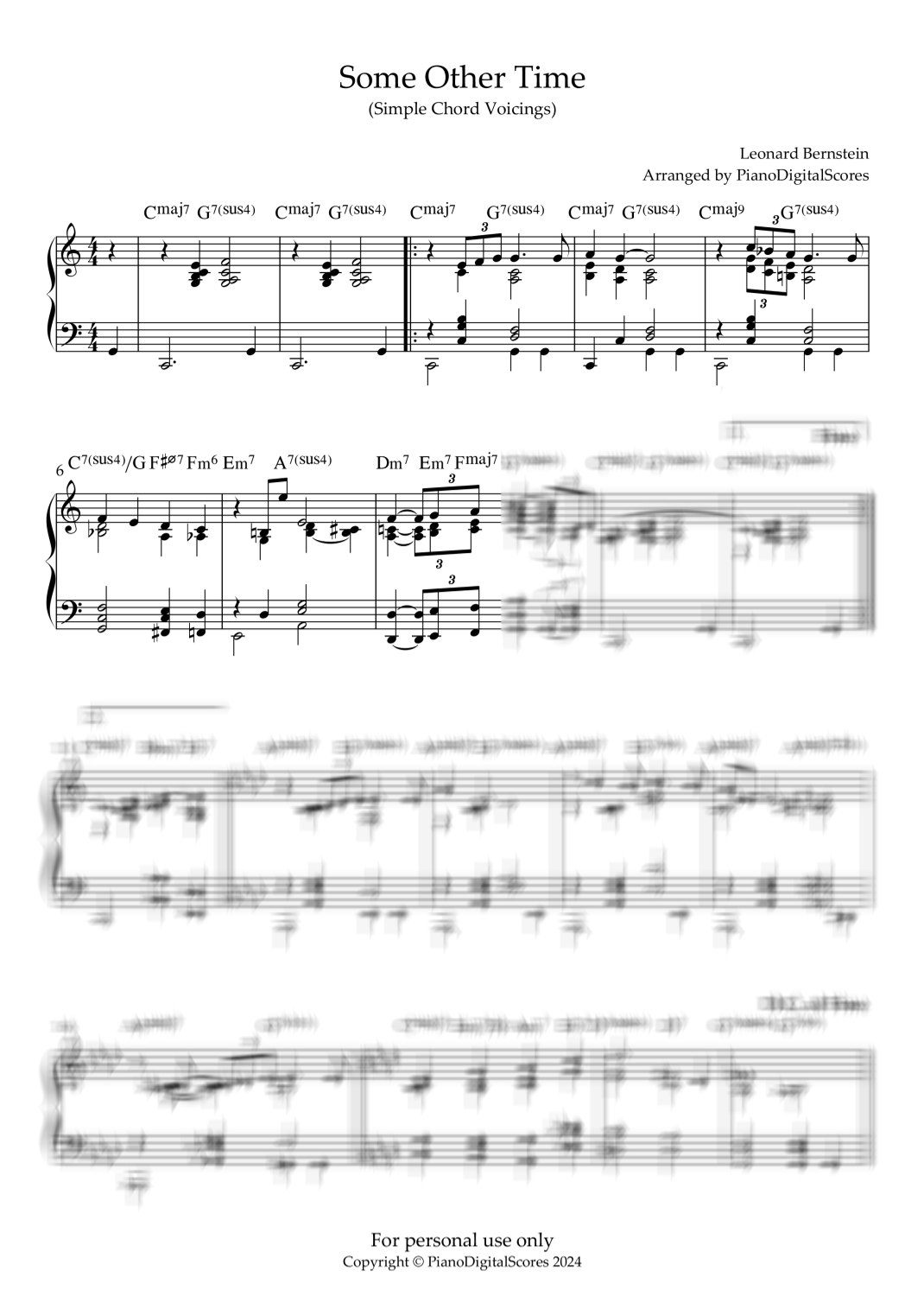 Some Other Time (arr. PianoDigitalScores) Sheet Music ...