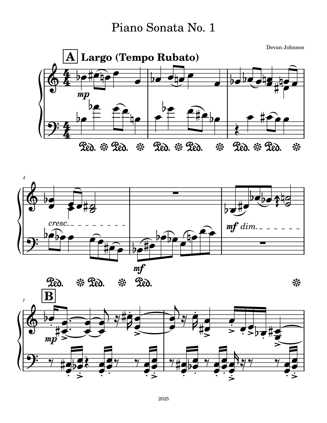 Piano Sonata No. 1 by Devan Johnson Sheet Music for Piano Solo at Sheet ...