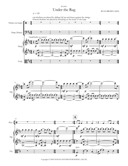 Under the Rug Sheet Music | Ryan Brown | Performance Ensemble