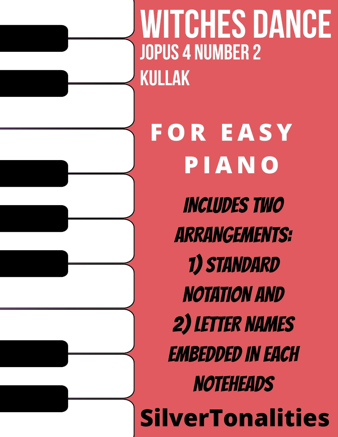 Witches Dance Opus 4 Number 2 Easy Piano Sheet Music Combo (arr. Silver ...