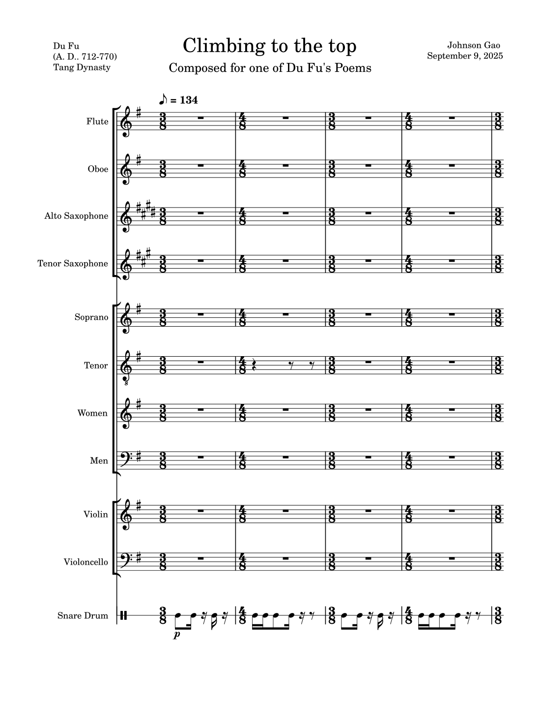 Du Fu's Poem: Ascending to the Top of a Mountain. V2 by Johnson K. Gao ...