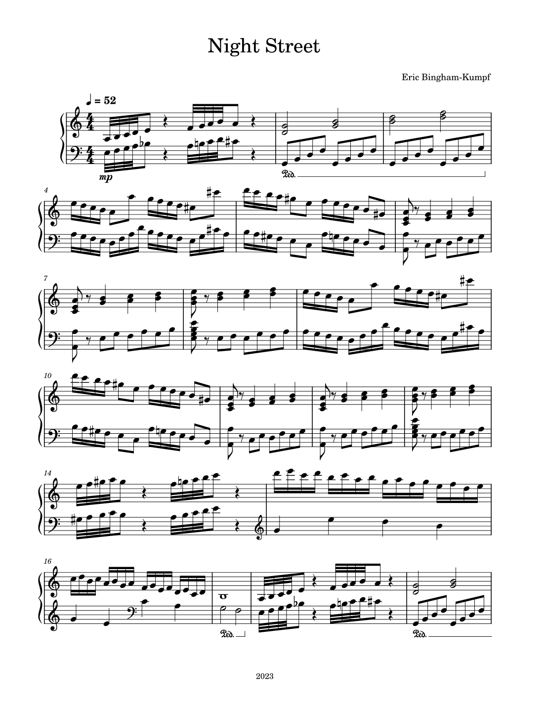 Night Street by Eric Bingham-Kumpf Sheet Music for Piano Solo at Sheet ...