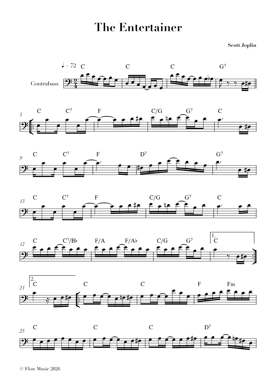 The Entertainer - Scott Joplin (arr. DA Castro) by Scott Joplin Sheet ...