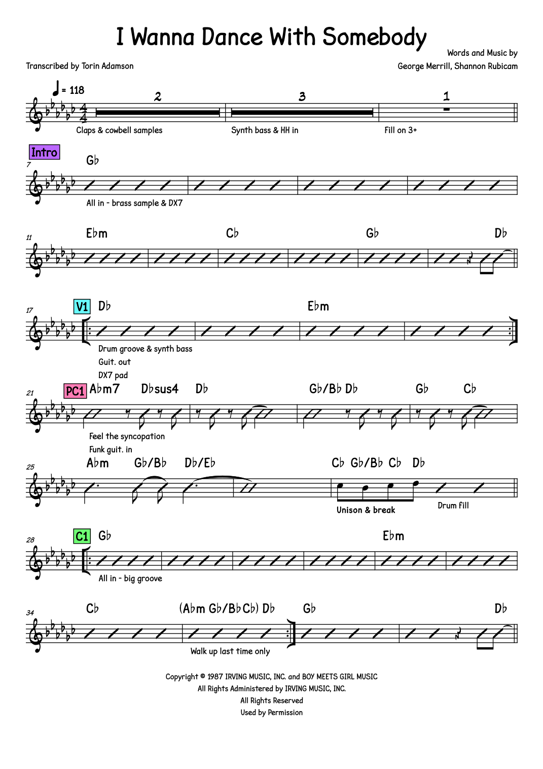I Wanna Dance With Somebody (arr. Torin Adamson) by Whitney Houston ...