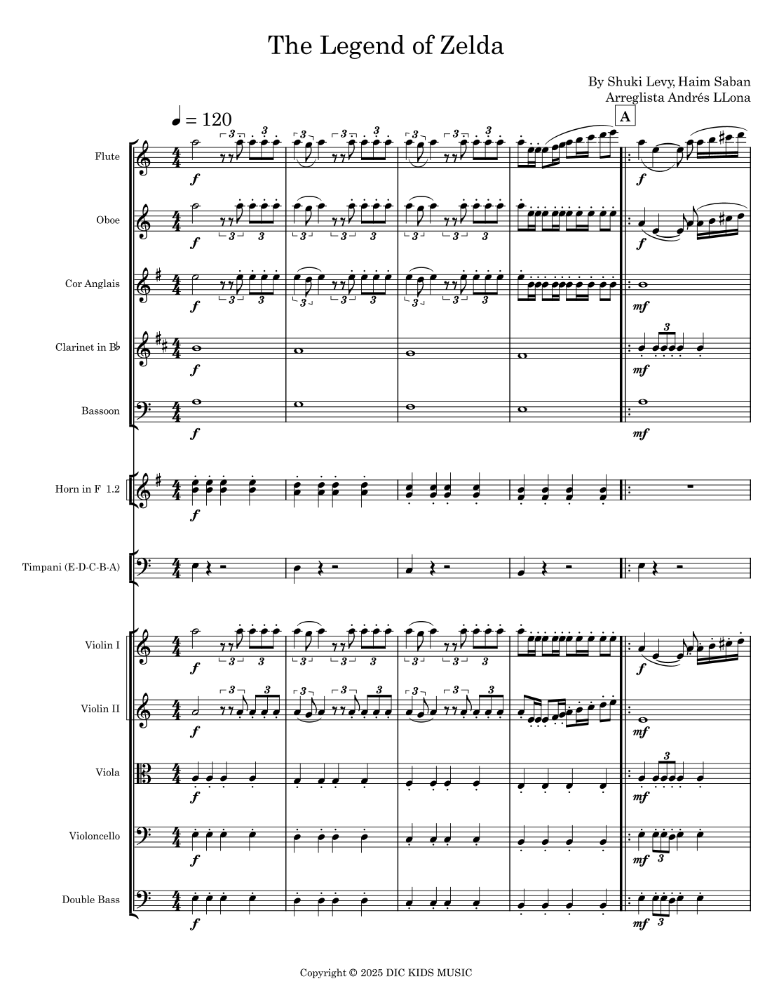 Legend Of Zelda (arr. Andrés LLona) by Shuki Levy Sheet Music for Full ...