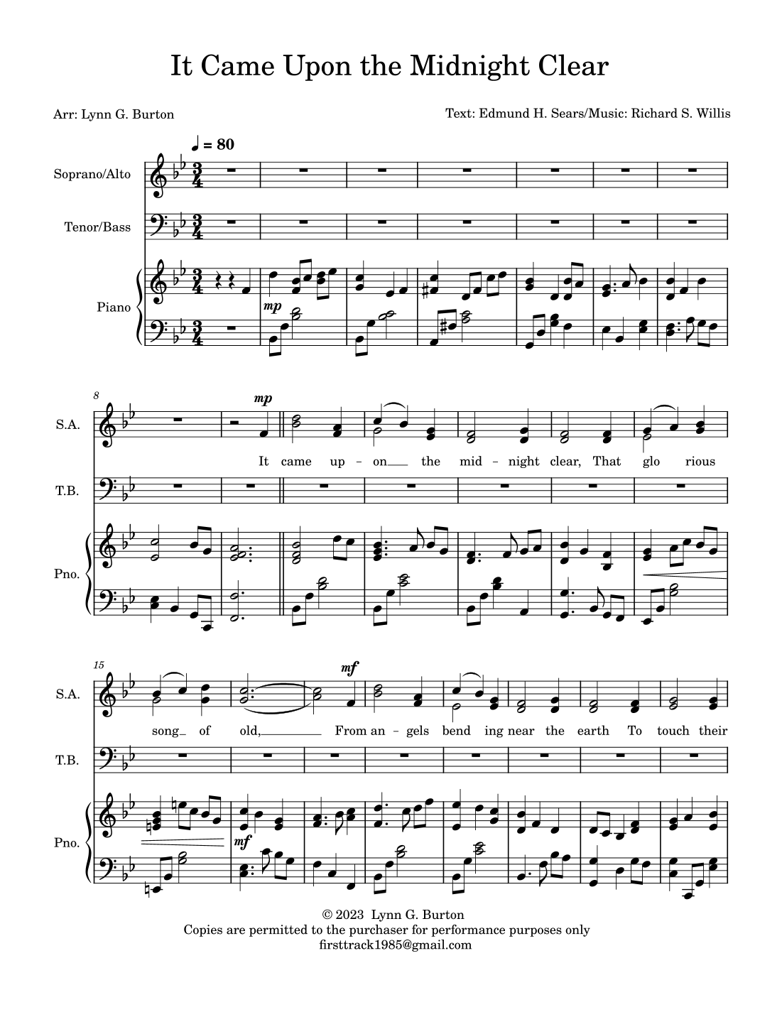 It Came Upon The Midnight Clear (arr. Lynn G. Burton) by Text: Edmund H ...