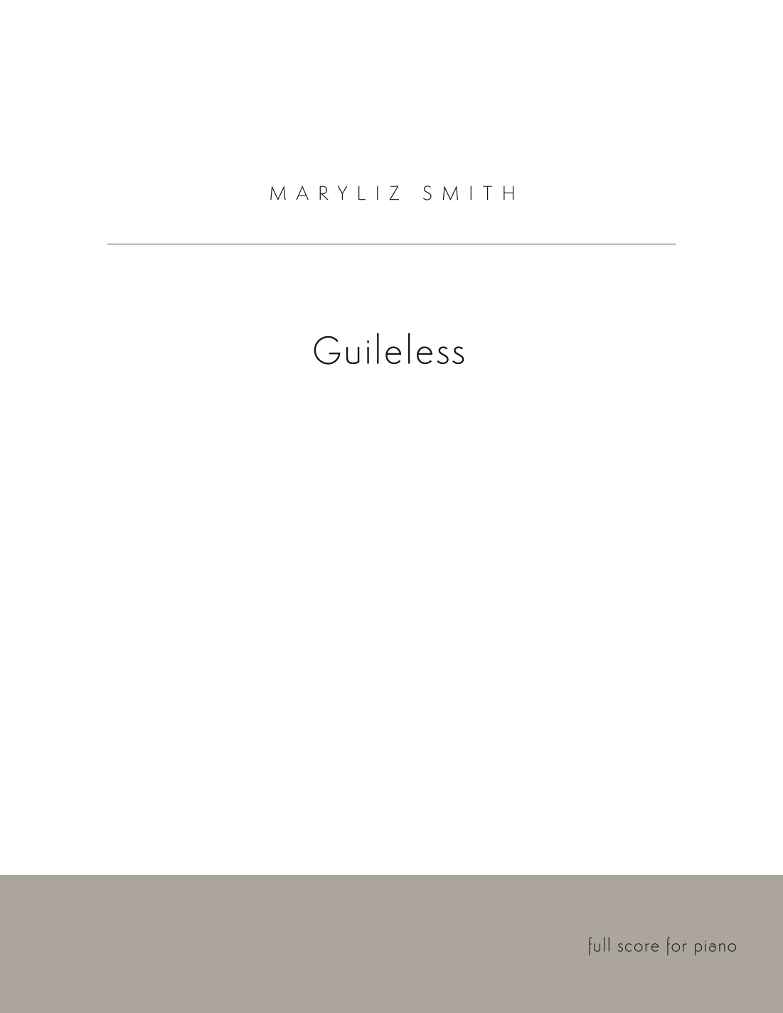Guileless Sheet Music | Maryliz Smith | Piano Solo