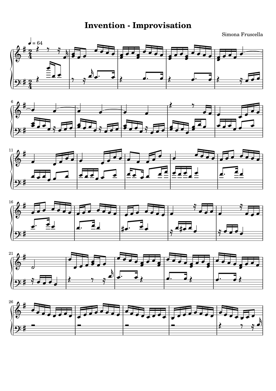 Invention - Improvisation by SIMONA FRUSCELLA Sheet Music for Piano ...