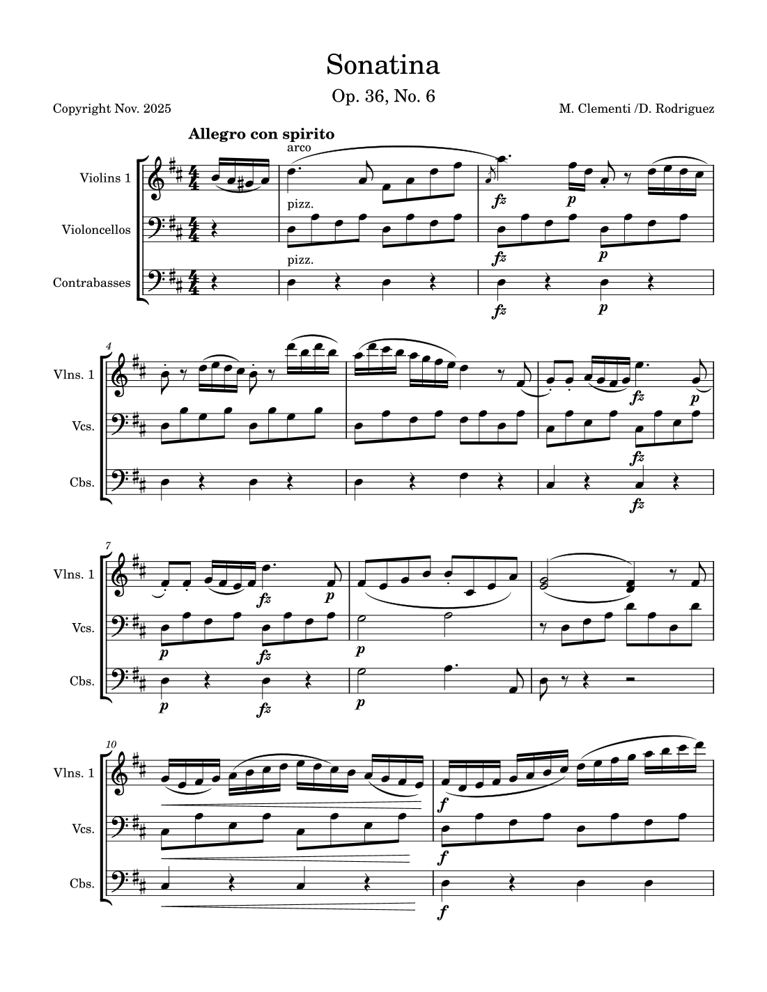 Sonatina Op. 36 No. 6 (arr. D. Rodriguez by Muzio Clementi Sheet Music ...