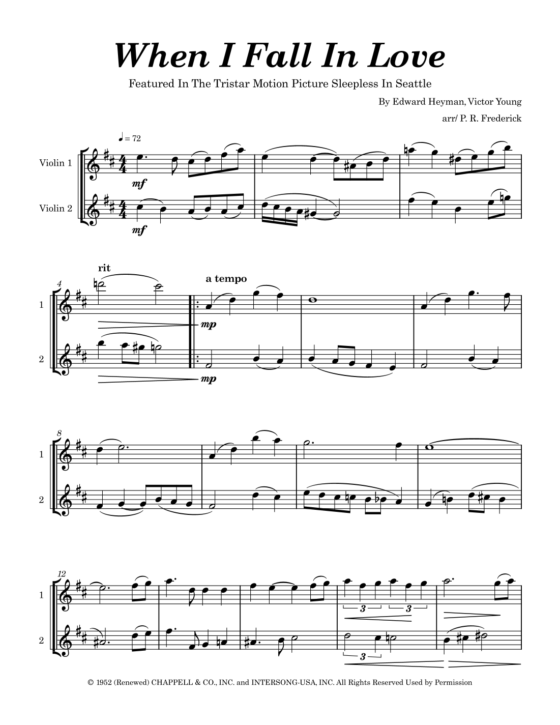When I Fall In Love (arr. P. R. Frederick) by Celine Dion And Clive ...
